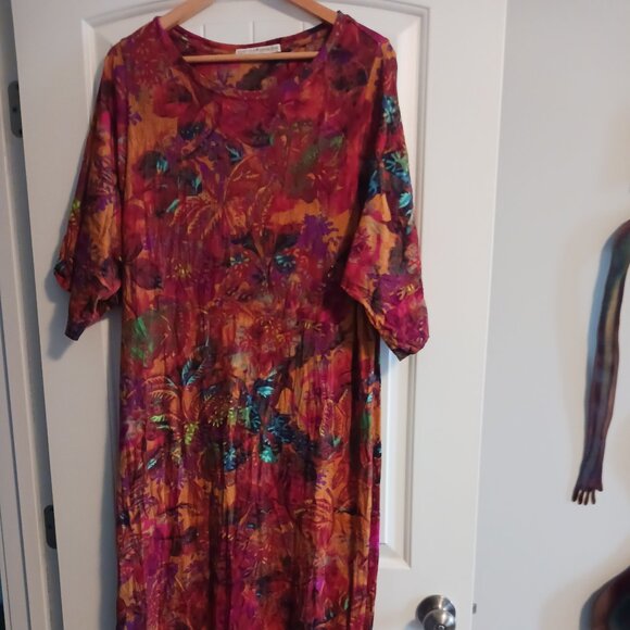 Peruvian Connection | Dresses | Peruvian Connection Red Floral Dress ...